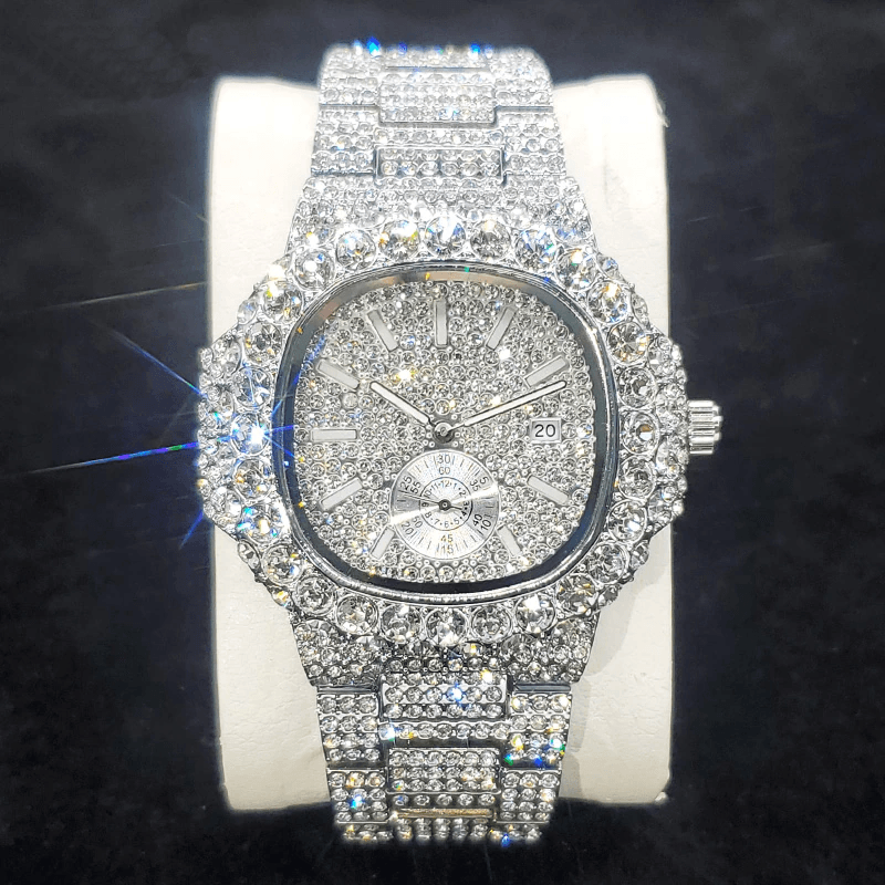 Iced Out Nautical Watch - White Gold